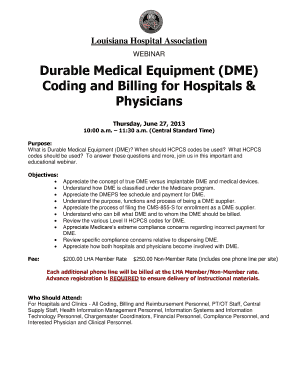 Fillable Online lhaonline Durable Medical Equipment (DME) - Louisiana Hospital Association Fax ...