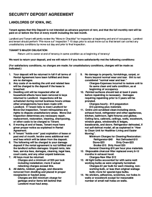 Fillable Online SECURITY DEPOSIT AGREEMENT - Landlords of Black Fax ...
