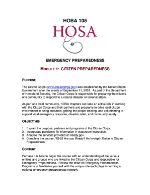 Fillable Online hosa HOSA 105 Module 1 - hosa Fax Email Print - pdfFiller