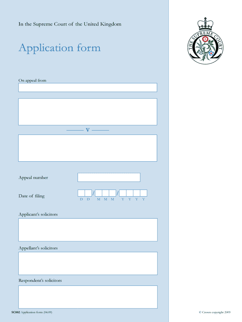 Fillable Online parliament SC002 - Application form - Parliament UK Fax ...