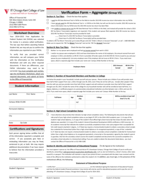 Fillable Online kentlaw iit Verification Form Aggregate (Group V5) - Chicago-Kent College of ...