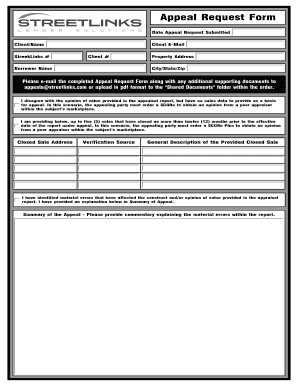 Fillable Online Appeal Request Form Fax Email Print - pdfFiller
