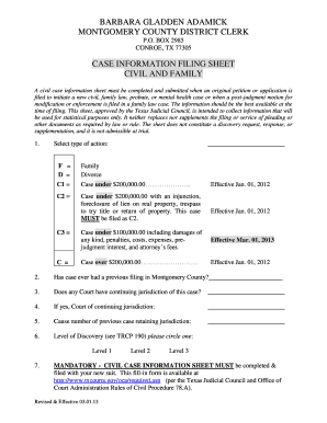 Fillable Online mctx Information Filing Sheet - Montgomery County Fax ...