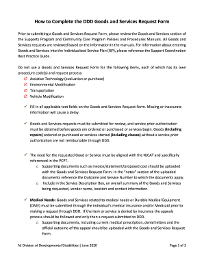 Fillable Online How to Complete the DDD Goods and Services Request Form ...
