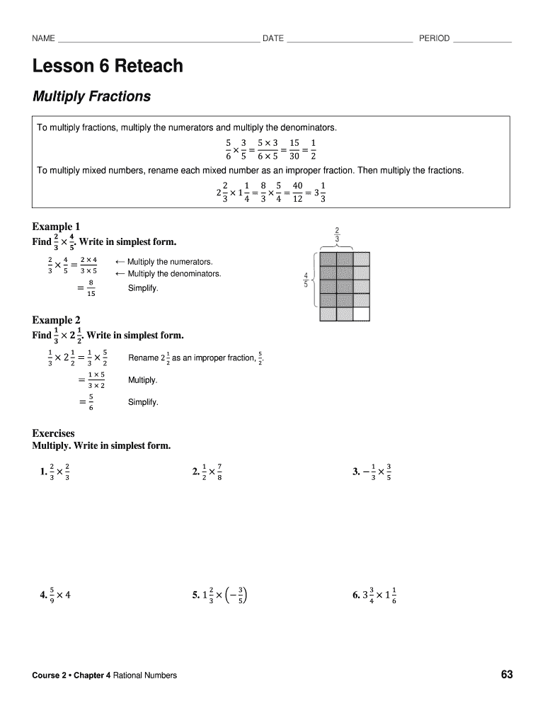 Lesson 5 Reteach Add And Subtract Mixed Numbers Answer Sheet Fill