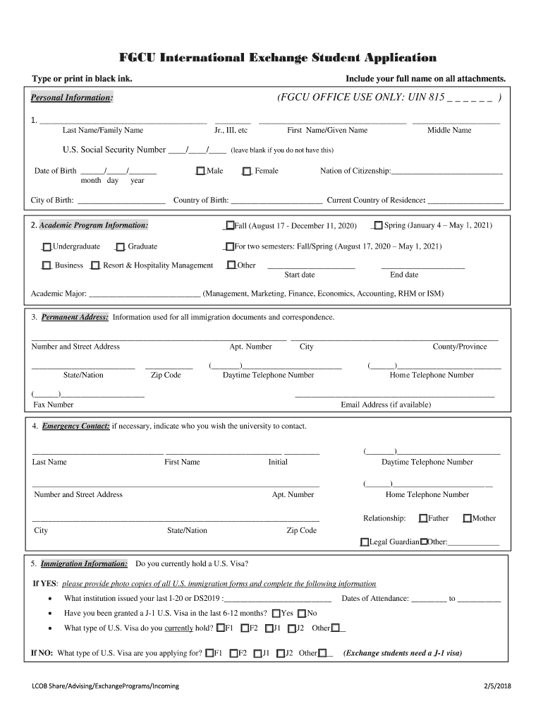 Fillable Online AA and AS Degree - BC International and FGCU ...