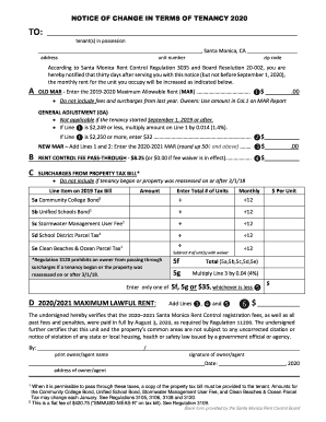 Fillable Online NOTICE OF CHANGE IN TERMS OF TENANCY 2020 Fax Email ...