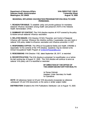 Vha Directive 1192 01 - Fill Online, Printable, Fillable, Blank | pdfFiller