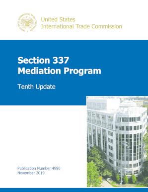 Fillable Online Section 337 Mediation Program, Fifth Update Fax Email ...