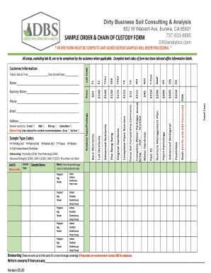 Fillable Online DBS Sample Order form Fax Email Print - pdfFiller