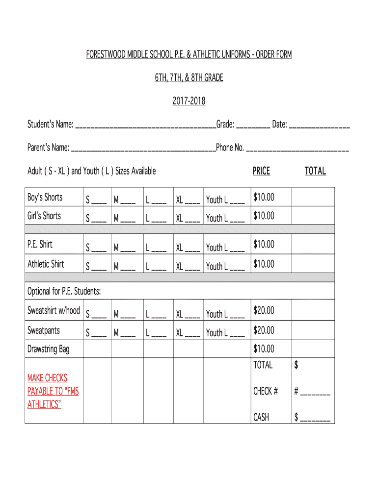 Fillable Online Student's Name: Grade: Date: Parent's Name: Phone No ...
