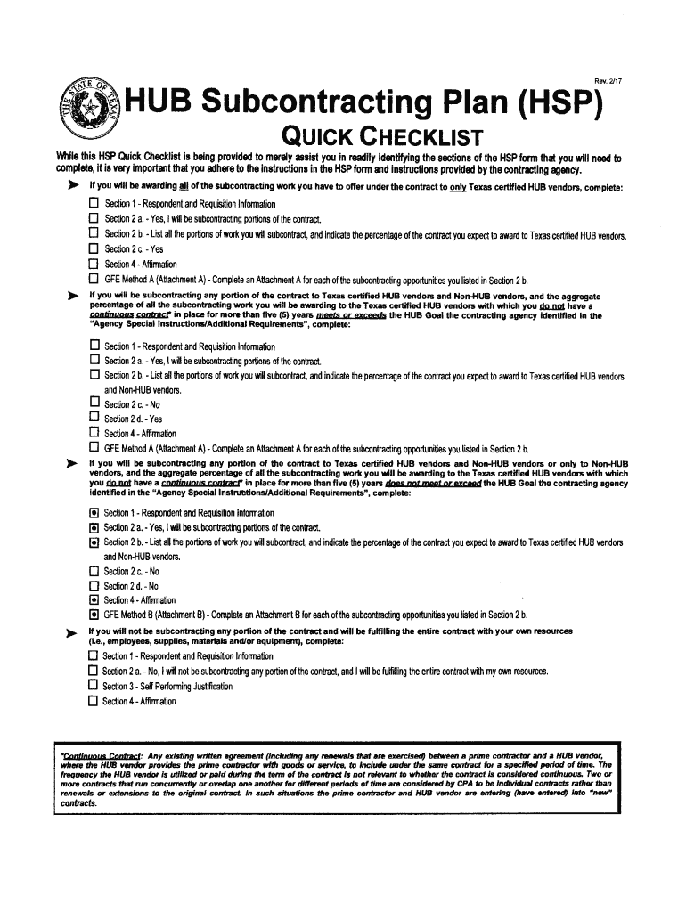 Fillable Online HUB Subcontracting Plan Form - UTMB Health Fax Email ...