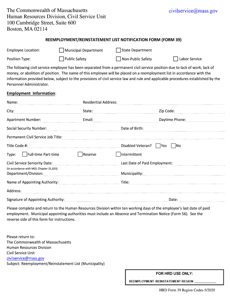Fillable Online Reinstatement or Re-Employment Request Fax Email Print - pdfFiller