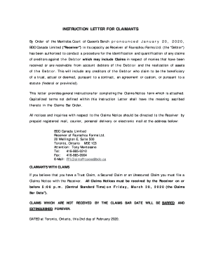 Fillable Online 2. Proof of Claim Form and Instruction Letter.docx Fax ...