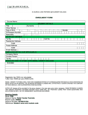 Fillable Online 41 BUREAU LANE PRETORIA ( SUMMAT COLLEGE) Fax Email ...