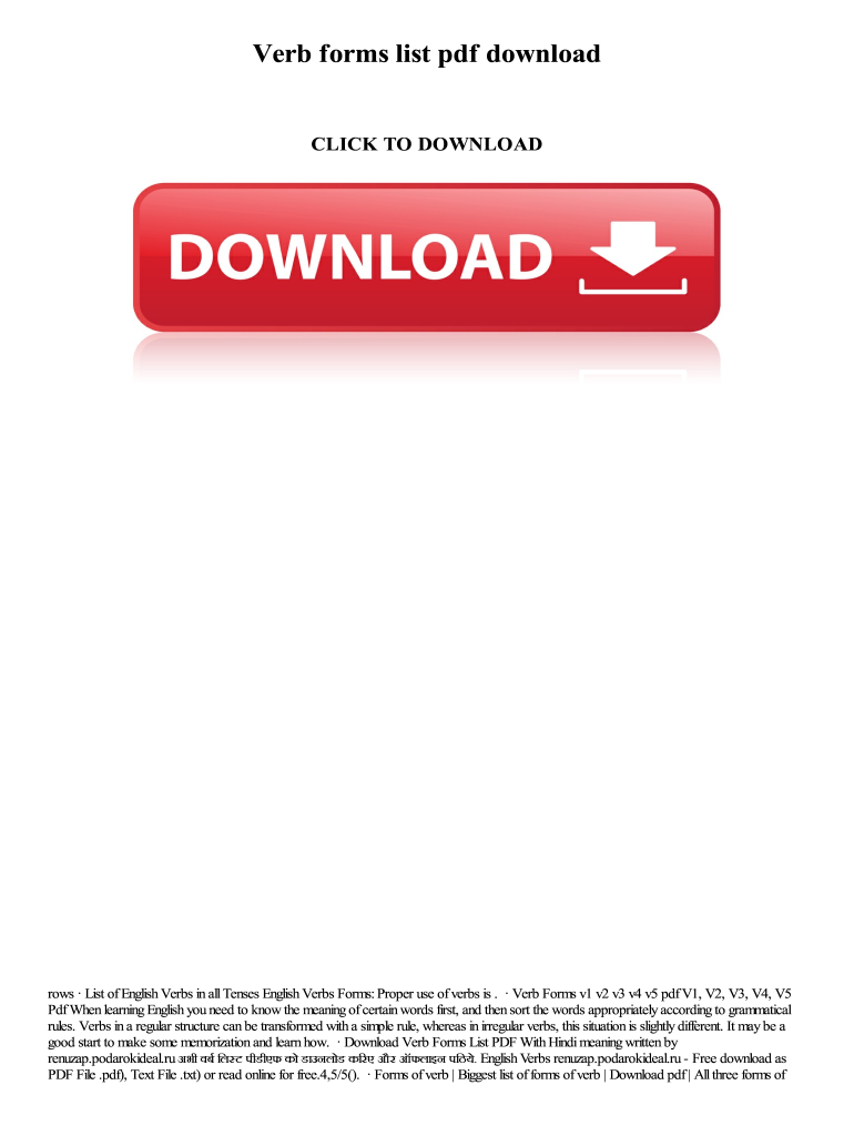 Fillable Online Verb forms list pdf download Fax Email Print - pdfFiller