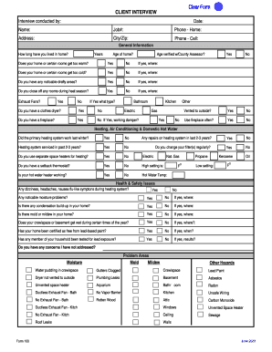Fillable Online CLIENT INTERVIEW Clear Form Fax Email Print - pdfFiller