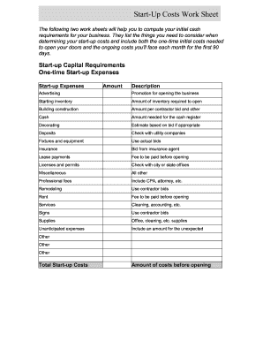 44+ Free Editable Startup Budget Templates in MS Word [DOC] | pdfFiller