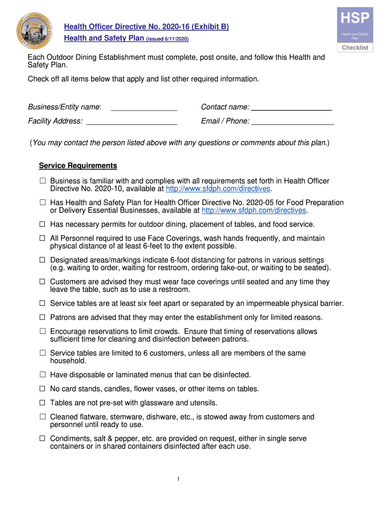 Fillable Online Health Officer - San Francisco Department of Public ...