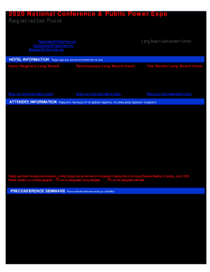 Fillable Online 2020 National Conference & Public Power Expo Fax Email ...