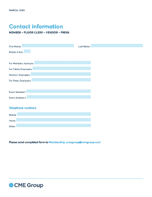 Fillable Online Membership Contact Information Update Form Fax Email ...