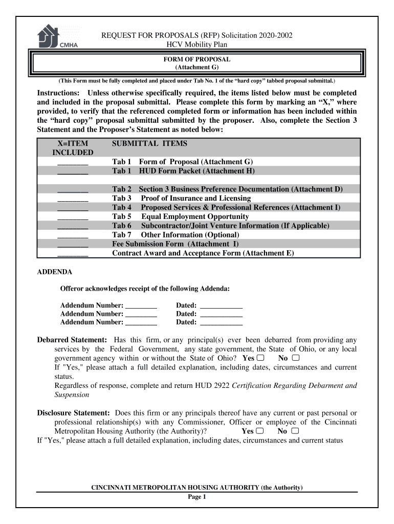 Fillable Online REQUEST FOR PROPOSALS (RFP) Solicitation 2020-2002 Fax ...