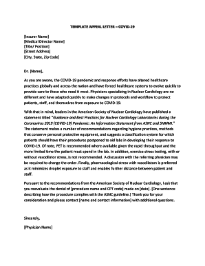 Fillable Online FREE 10+ Best Medical Appeal Letter Examples ...