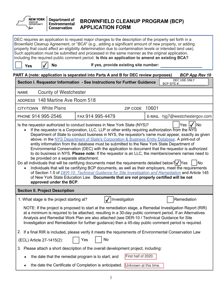 Fillable Online BCP # C360174 Application - Westchester County Airport ...