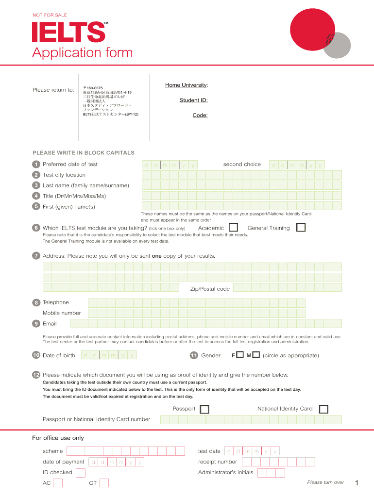 Fillable Online IELTS application-form Fax Email Print - pdfFiller