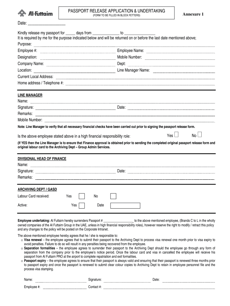 Fillable Online Passport Release Form.doc Fax Email Print - pdfFiller