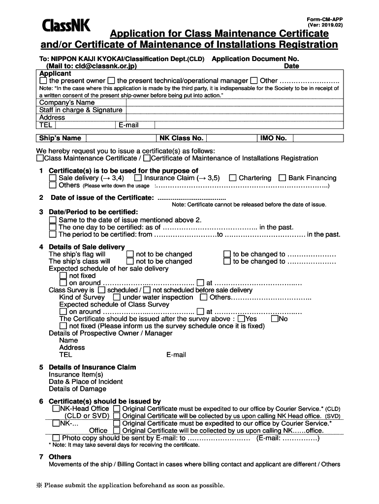 Class Maintenance Certificate - Fill Online, Printable, Fillable, Blank ...