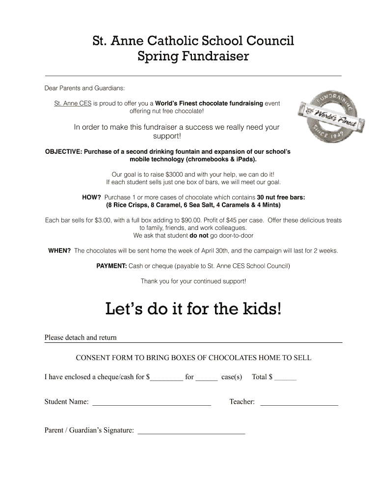 Fillable Online sae ycdsb 2018 SAE Chocolate Fundraiser Order Form ...