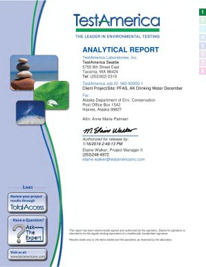 Fillable Online TestAmerica Seattle Fax Email Print - pdfFiller