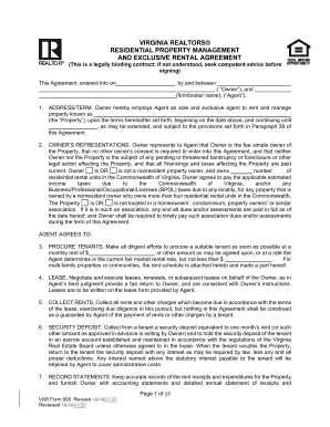 Fillable Online Virginia REALTORS Form 900 - ResidentialProperty ...