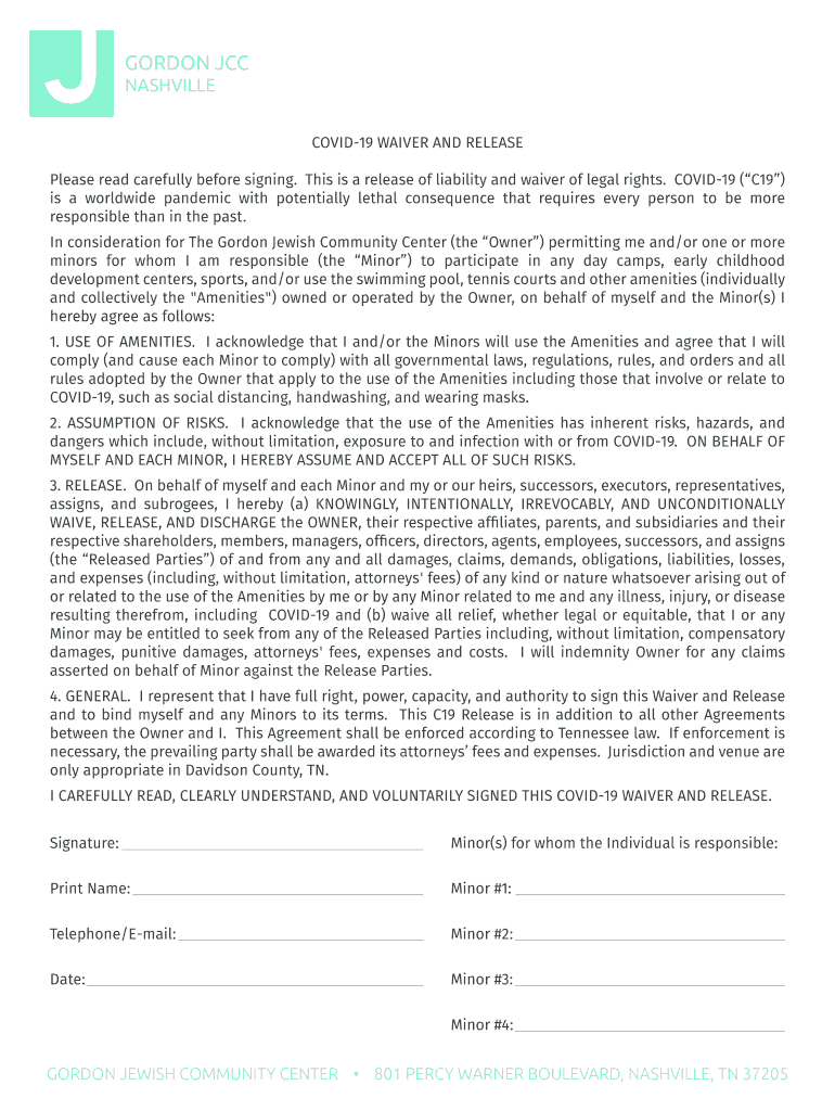 Fillable Online COVID release form Fax Email Print - pdfFiller