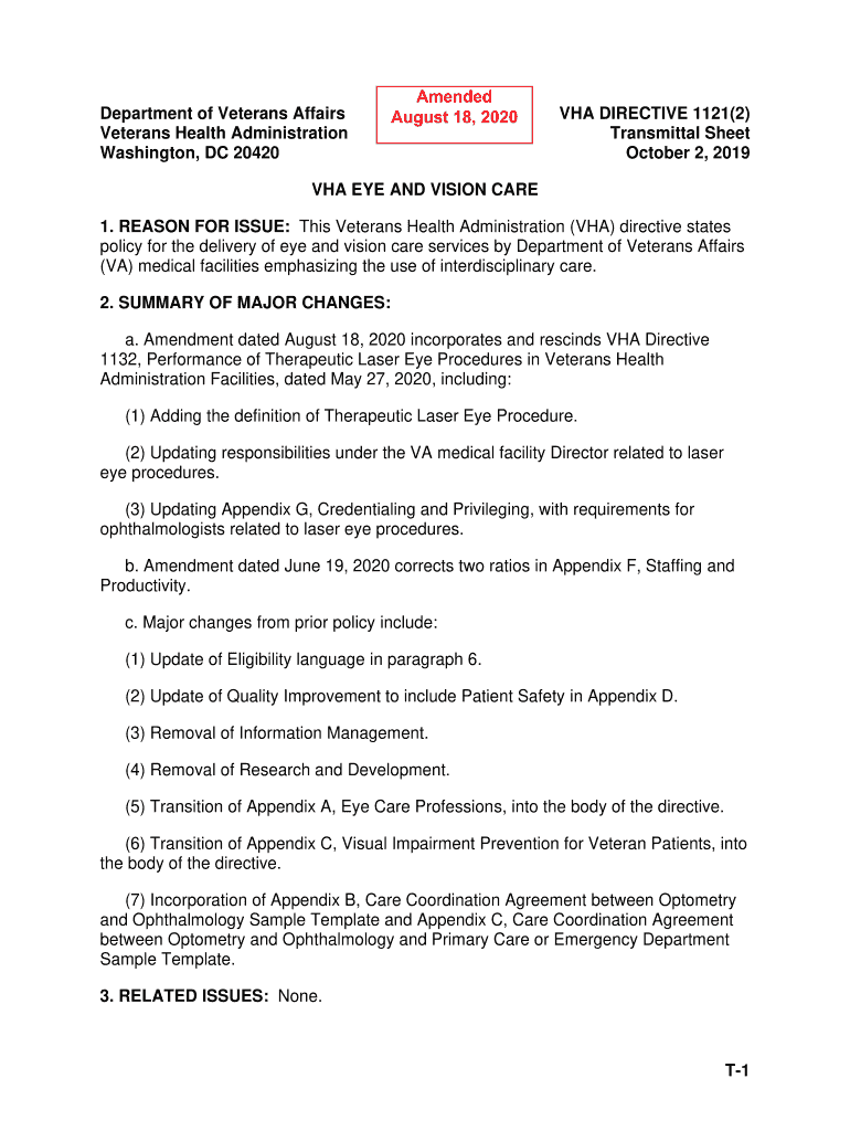Fillable Online VHA Directive 1121(2) VHA Eye and Vision Care ...