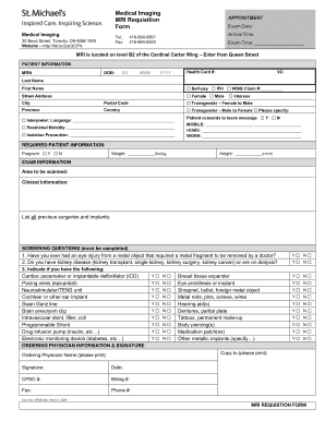 Fillable Online Medical Imaging MRI Requisition Form Fax Email Print ...
