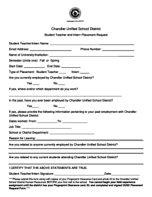 Fillable Online CUSD Placement Request Form Fax Email Print - pdfFiller