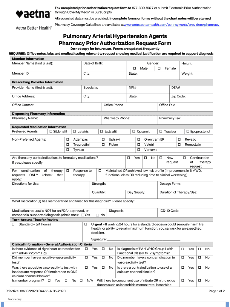 Fillable Online Pulmonary-Arterial-Hypertension-Agents-Request-Form ...