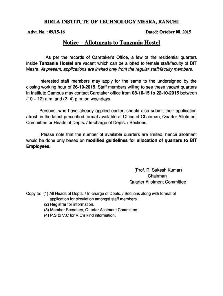 Fillable Online Birla Institute of Technology Mesra, Ranchi Transcript ...