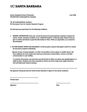 Fillable Online education ucsb Gevirtz Graduate School of Education June 2020 ESC/MST/SST ...