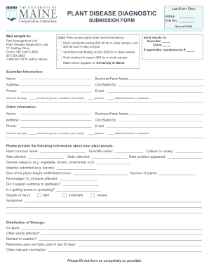 Fillable Online extension umaine Plant Disease Diagnostic Submission Form Fax Email Print ...