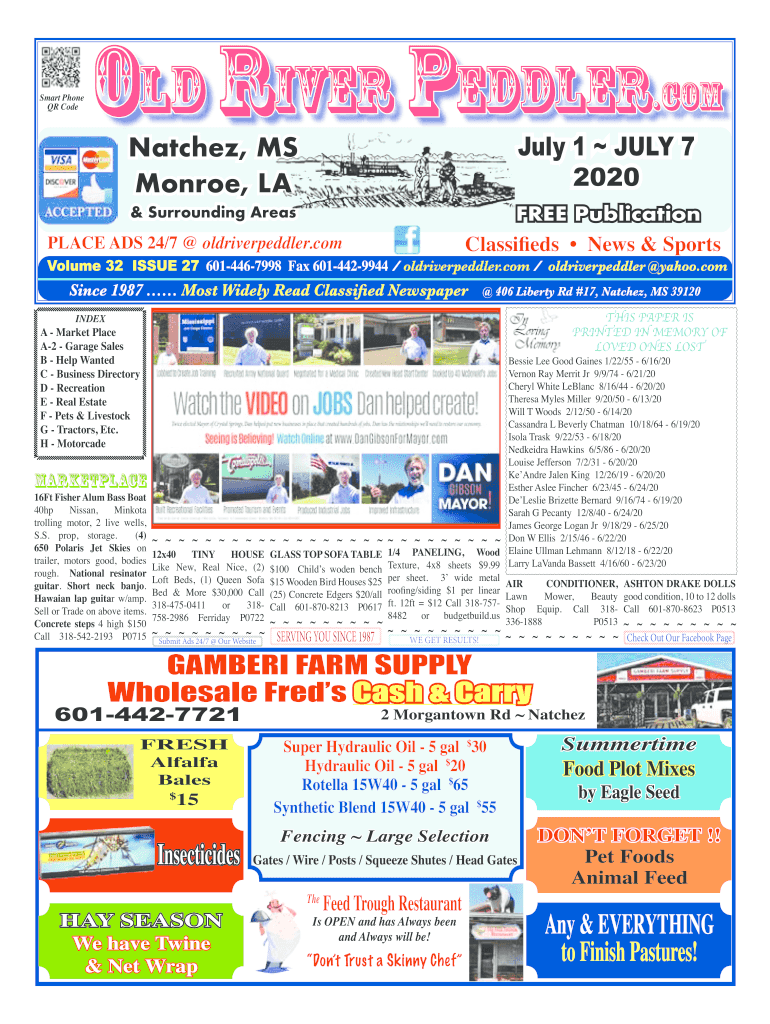 Old River Peddler - Fill Online, Printable, Fillable, Blank | pdfFiller