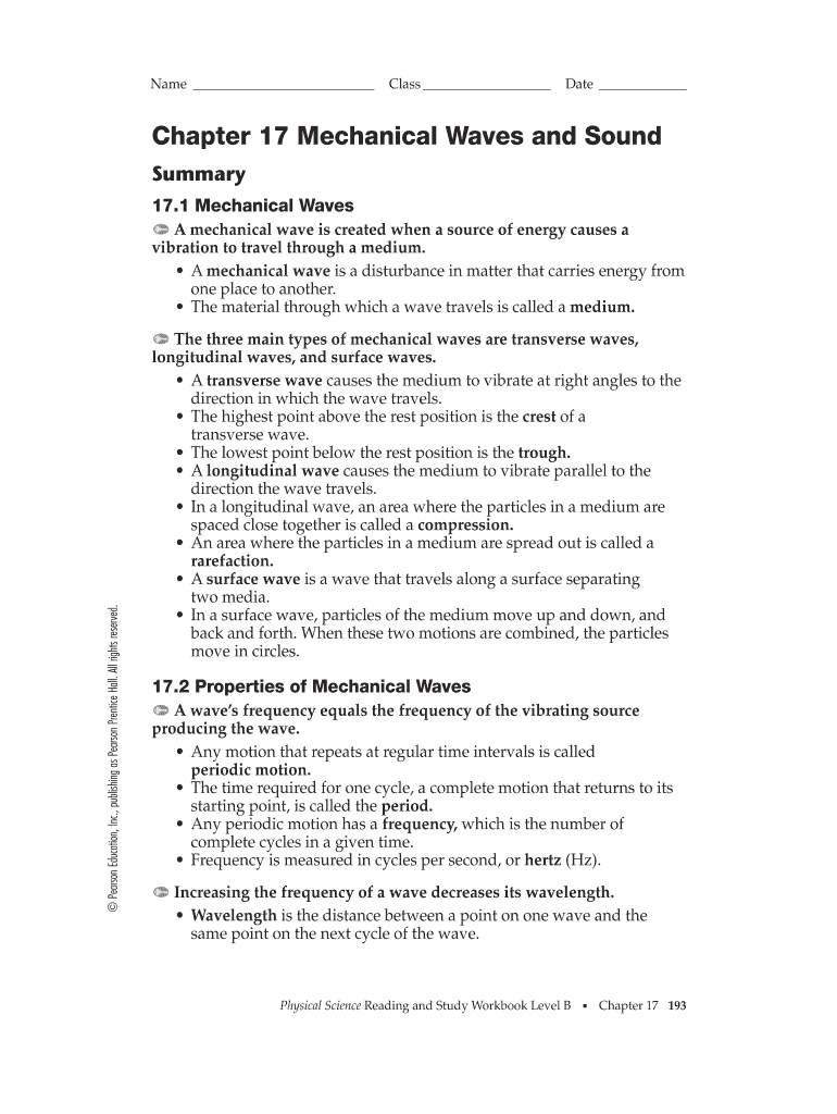 Fillable Online schoolwires henry k12 ga Chapter 17 Mechanical Waves ...