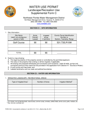 Fillable Online WATER USE PERMIT - Northwest Florida Water Management ...