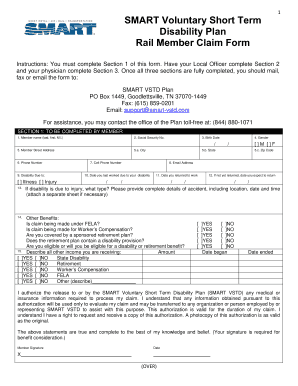 Fillable Online Fillable Online SMART VSTD Claim Form - Smart Union Fax ...