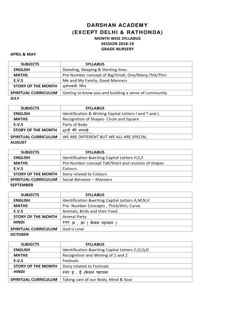 Pre Nursery Syllabus Cbse Pdf Fill Online Printable Fillable Blank Pre Nursery Syllabus Cbse Pdf Fill Online Printable Fillable Blank