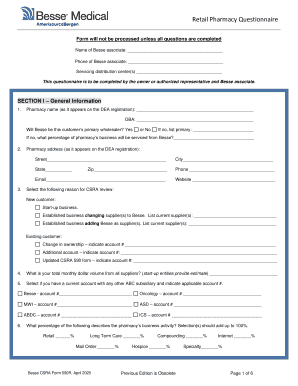 Fillable Online Retail Pharmacy Questionnaire Fax Email Print - pdfFiller