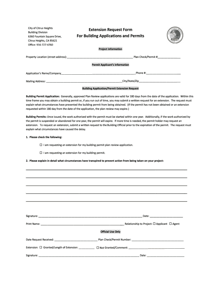 Fillable Online Building-Permit-Extension-Request-Form-PDF Fax Email Print - pdfFiller