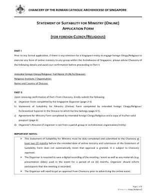 Fillable Online STATEMENT OF SUITABILITY FOR MINISTRY (ONLINE ...